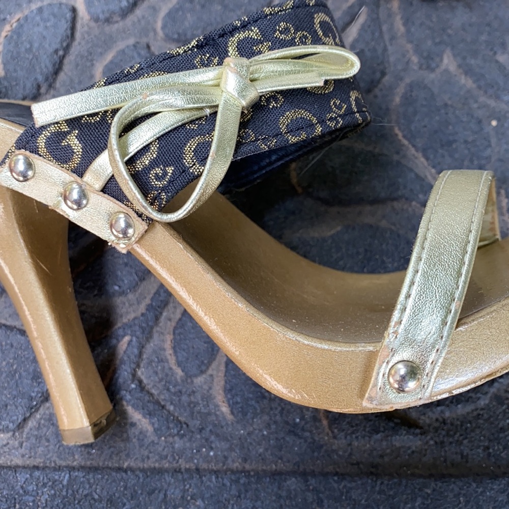 Guess Monogram Slide High Heel Shoes Sandal - Gem